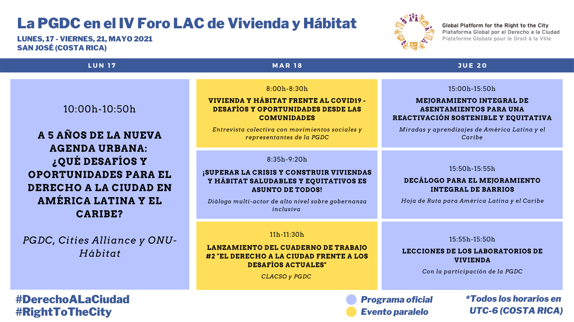 La PGDC en el IV Foro LAC de Vivienda y Hábitat - Right to the city